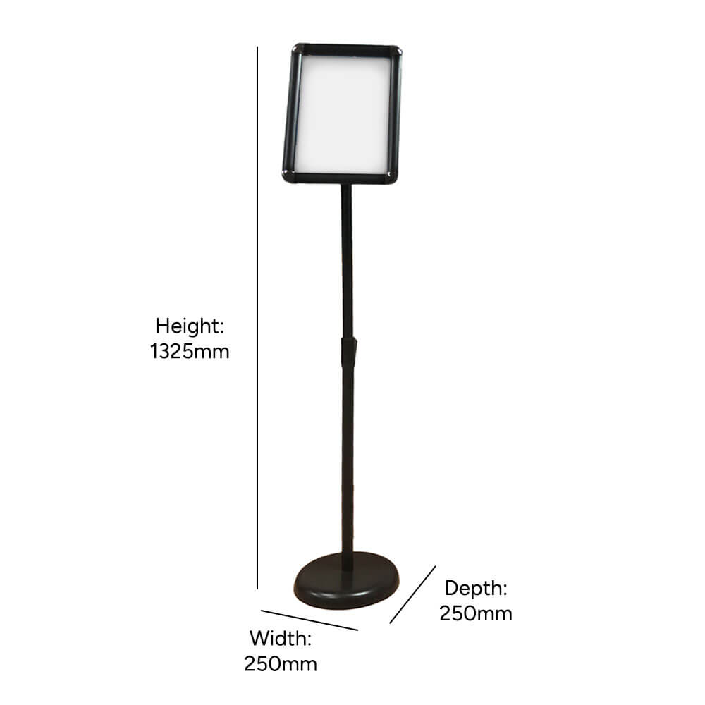 A3 Black Adjustable Floor Standing Sign Holder | Displaysense