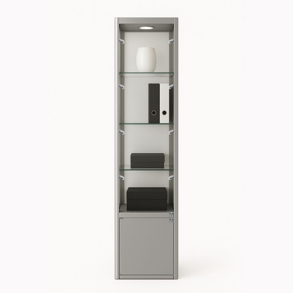 Silver Glass Display Upright Display Cabinet MSC 242 Metro Display