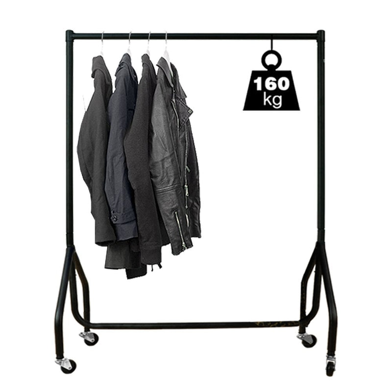 4ft Black Heavy Duty Clothes Rail 160kg Load Capacity | Displaysense